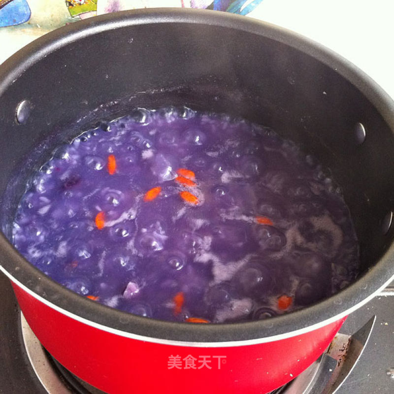 Purple Sweet Potato and Glutinous Rice Congee Recipe - Simple Chinese Food