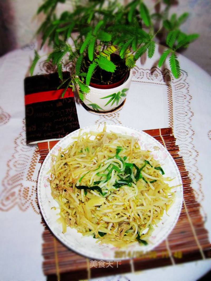 Stir-fried Mung Bean Sprouts with Shredded Pork Recipe - Simple Chinese ...