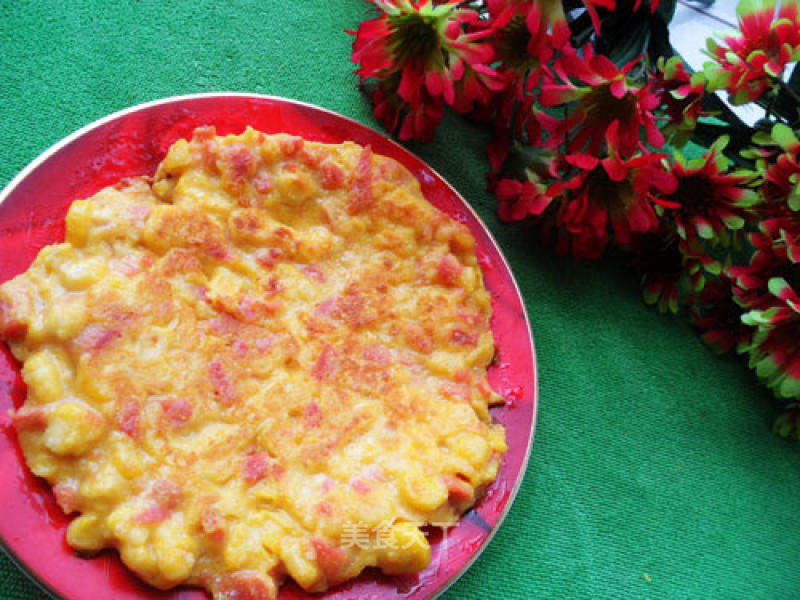 Pan-fried Golden Corn Ham Pie Recipe - Simple Chinese Food